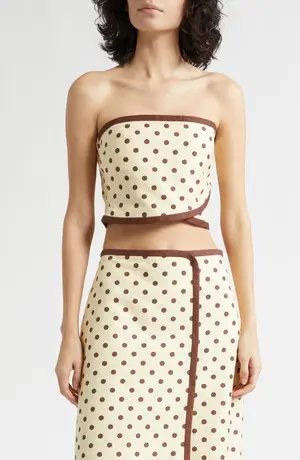 Posse Bowie Strapless Crop Top - Vanilla/choc