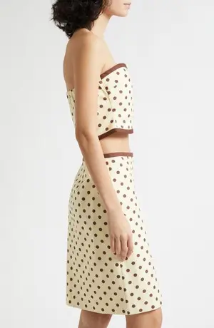 Posse Bowie Strapless Crop Top - Vanilla/choc