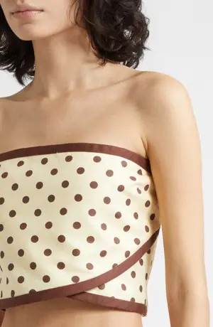 Posse Bowie Strapless Crop Top - Vanilla/choc