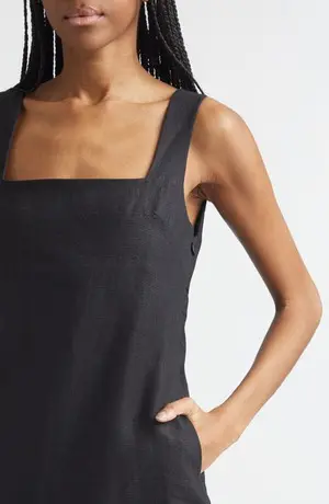 Posse Alice Linen Mini Dress - Black