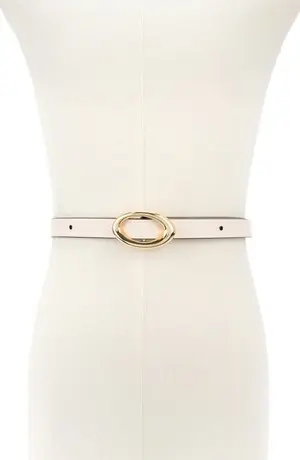 Kate Spade New York Oval Molten Buckle Leather Belt
