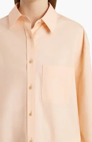 Khaite Organic Cotton Poplin Button-up Shirt - Light Peach