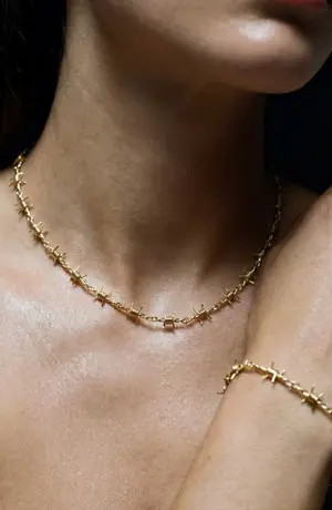 THE M JEWELERS Barbwire Necklace & Bracelet Set
