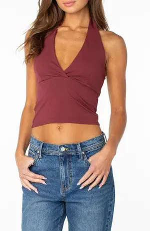 Roxy Crop Halter Top - Port
