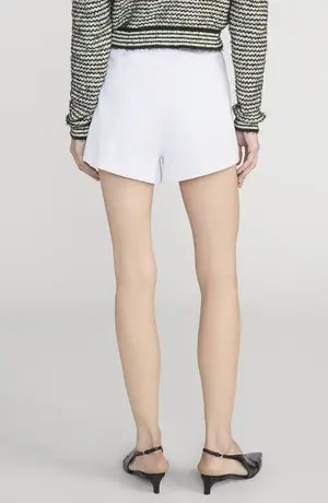 FRAME The Structural Pleated High Waist Shorts - White