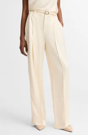 Vince Pleated High-waist Satin Pants