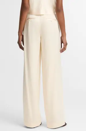 Vince Pleated High-waist Satin Pants