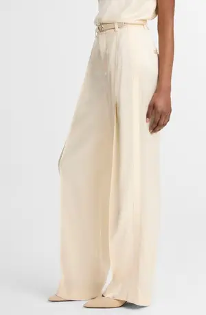 Vince Pleated High-waist Satin Pants