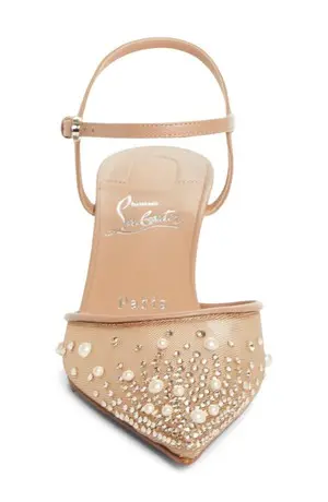 CHRISTIAN LOUBOUTIN Pearly Embellished Pumps - Blush/blush