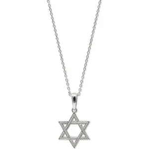 Anzie Dew Drop Star Of David Pendant - Silver