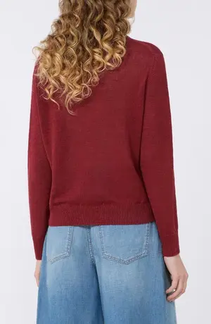 Max Mara Linen Crewneck Sweater - Cherry