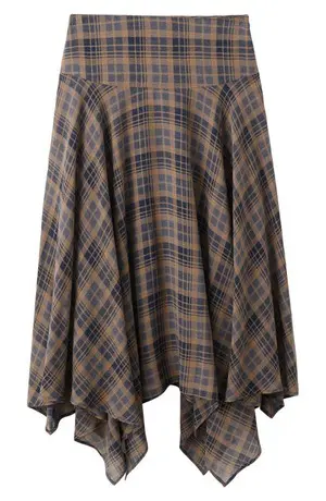 Mango Check Midi Skirt