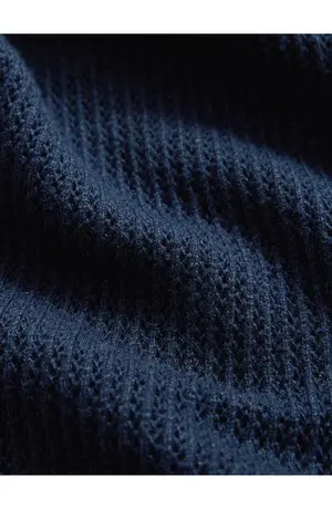 John Varvatos Montclair Mesh Stitch Organic Cotton-blend Sweater - Deep Blue