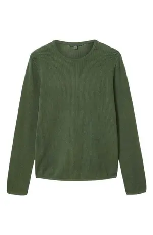 John Varvatos Montclair Mesh Stitch Organic Cotton-blend Sweater - Light Olive