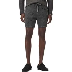 John Varvatos Daryl Linen Drawstring Shorts - Charcoal