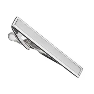 LINK UP Matte Shiny Tie Bar - Silver