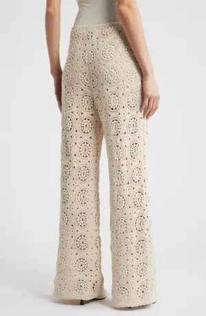 FRAME Crochet Wide-leg Pants