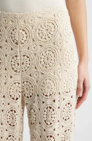 FRAME Crochet Wide-leg Pants