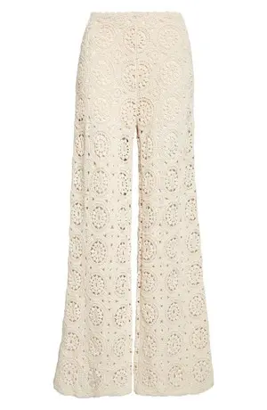 FRAME Crochet Wide-leg Pants
