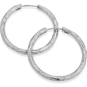 RETRO CHIC Grove Hoop Earrings - Silver
