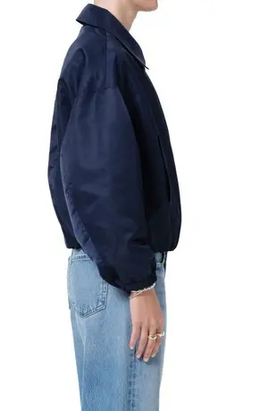 Citizens Of Humanity Bubble Hem Nylon Bomber Jacket - Navy