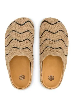 THE SAK Bolinas Crochet Ripple Clogs - Bamboo/black Ripple