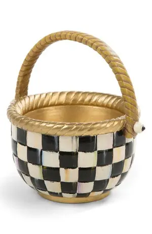MACKENZIE-CHILDS Courtly Check Small Basket - Black
