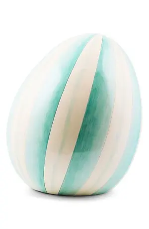 MACKENZIE-CHILDS Aqua Stripe Medium Egg - Blue