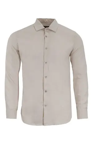 LORDS OF HARLECH Linen Long Sleeve Shirt - Natural