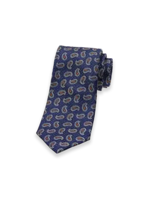 PAUL FREDRICK Patterned Woven Silk Neck Tie Bluse/rust