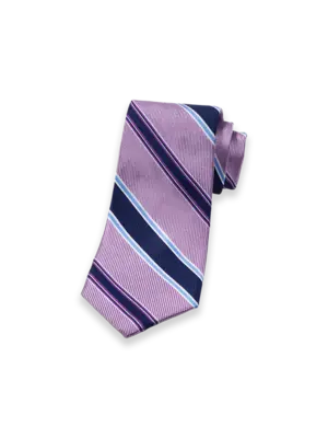 PAUL FREDRICK Patterned Woven Silk Neck Tie - Purple Multi