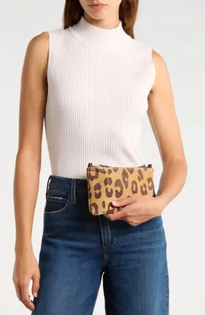 Clare V. Pablo Suede Feline Print Clutch