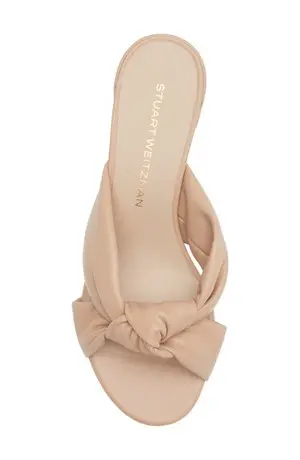 STUART WEITZMAN Soplaya Block Heel Slides - Adobe