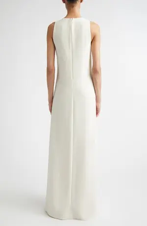 Lela Rose Peony Embroidered Appliqué Column Gown