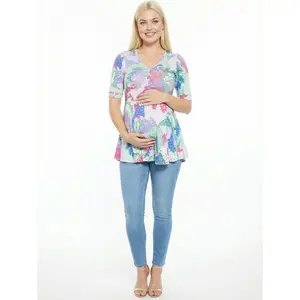 24seven Comfort Apparel V Neck Kaftans Tunics
