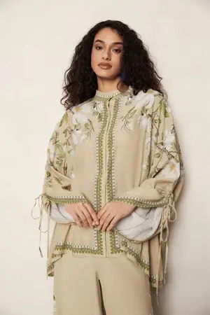 RAISHMA Hilda Biscuit Floral Print Shirt