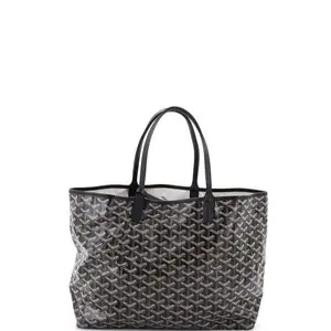 Goyard Saint Louis Pm Tote Printed Coated Canvas - Black