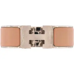Hermès Clic H Enamel Wide Bracelet Neutral