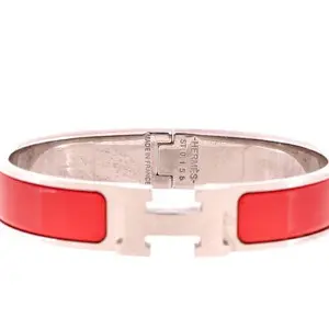 Hermès Clic H Bracelet Enamel Narrow - Pink
