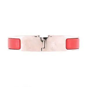 Hermès Clic H Bracelet Enamel Narrow - Pink