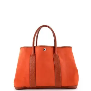 Hermès Garden Party Tote Toile And Leather 36 - Orange