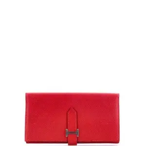 Hermès Bearn Wallet Epsom Long - Red