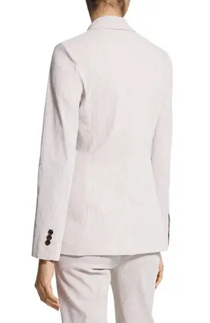 Theory Linen Blend Blazer - Cognac Multi
