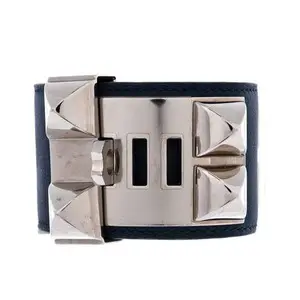 Hermès Collier De Chien Leather Bracelet - Blue