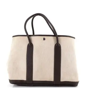 Hermès Garden Party 36 Tote Toile And Leather - Ebene