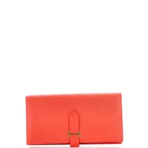 Hermès Bearn Wallet Epsom Long - Red