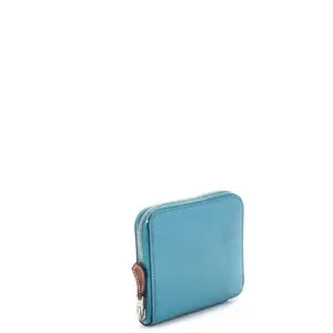 Hermès Azap Zip Around Wallet Silk'in Epsom Compact - Blue