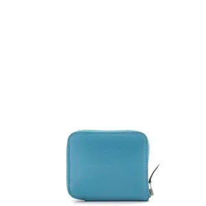 Hermès Azap Zip Around Wallet Silk'in Epsom Compact - Blue