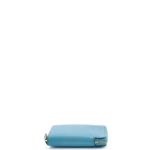 Hermès Azap Zip Around Wallet Silk'in Epsom Compact - Blue