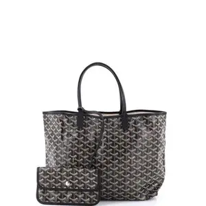 Goyard Saint Louis Tote Coated Canvas Pm - Black